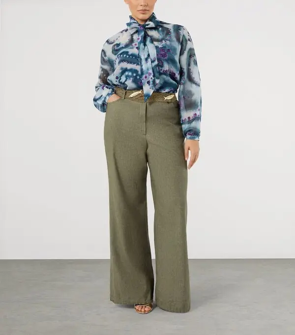 Marina Rinaldi Cotton-silk Printed Blouse