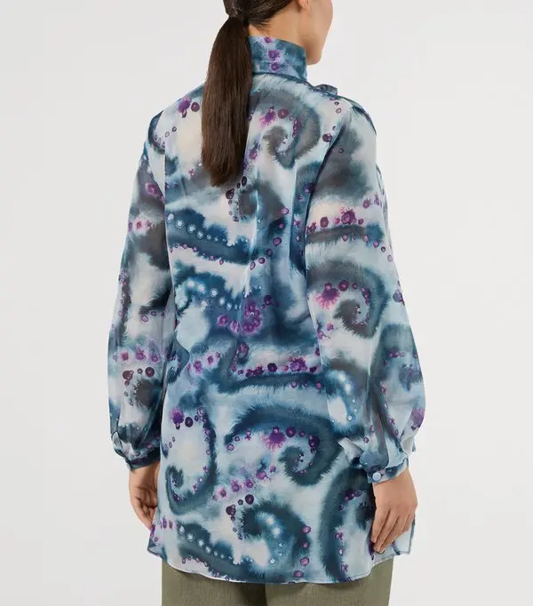 Marina Rinaldi Cotton-silk Printed Blouse