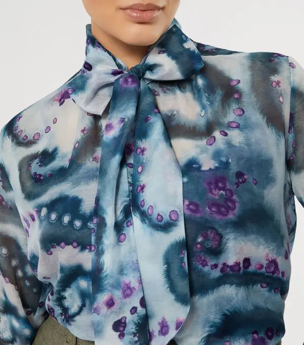 Marina Rinaldi Cotton-silk Printed Blouse
