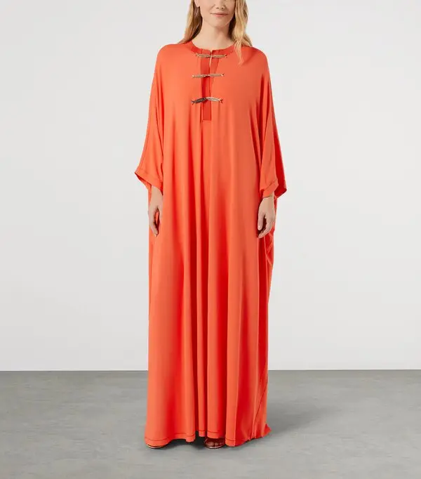 Marina Rinaldi Jersey Fish Detail Maxi Dress