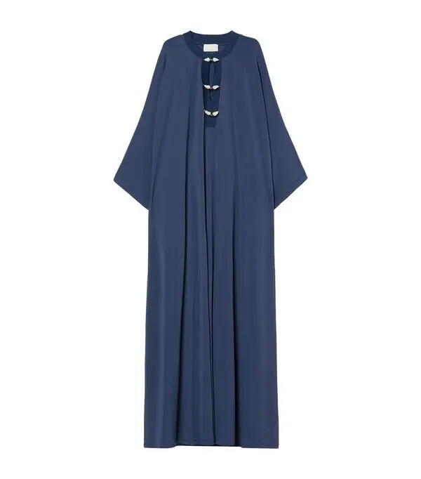 Marina Rinaldi Jersey Pearl-detail Maxi Dress - Navy