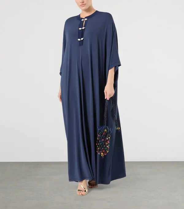 Marina Rinaldi Jersey Pearl-detail Maxi Dress