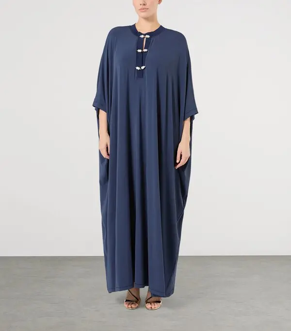 Marina Rinaldi Jersey Pearl-detail Maxi Dress