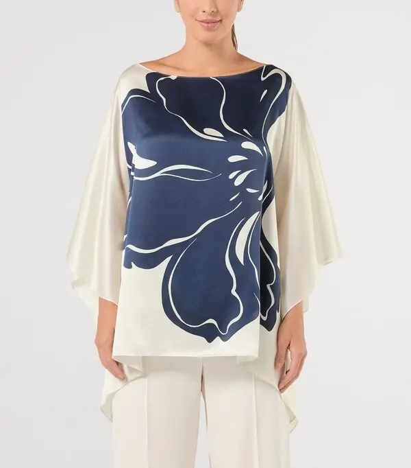 Marina Rinaldi Silk Floral Tunic Blouse