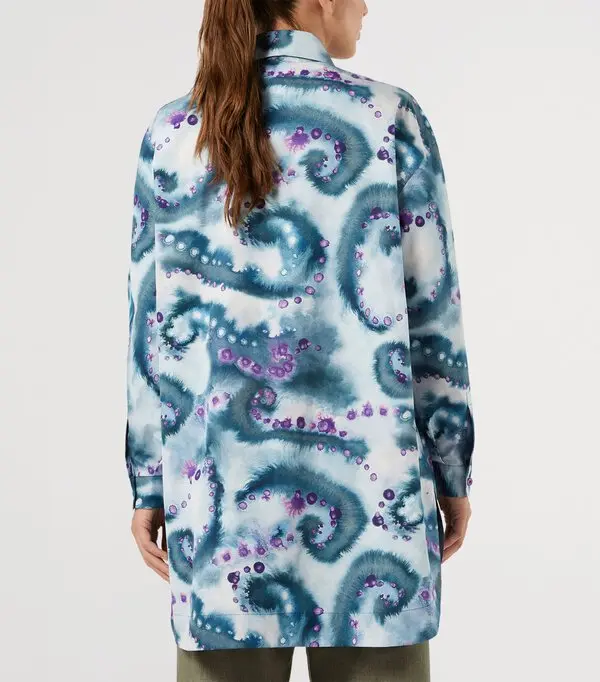 Marina Rinaldi Cotton Printed Midi Shirt Dress