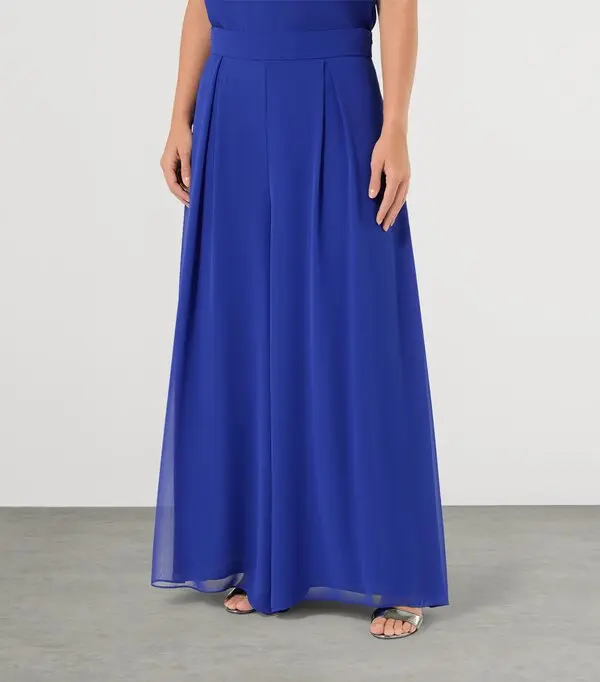 Marina Rinaldi Wide-leg Crepe Georgette Trousers