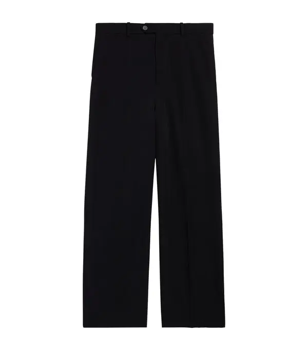 Balenciaga Wool Large-fit Trousers - Black