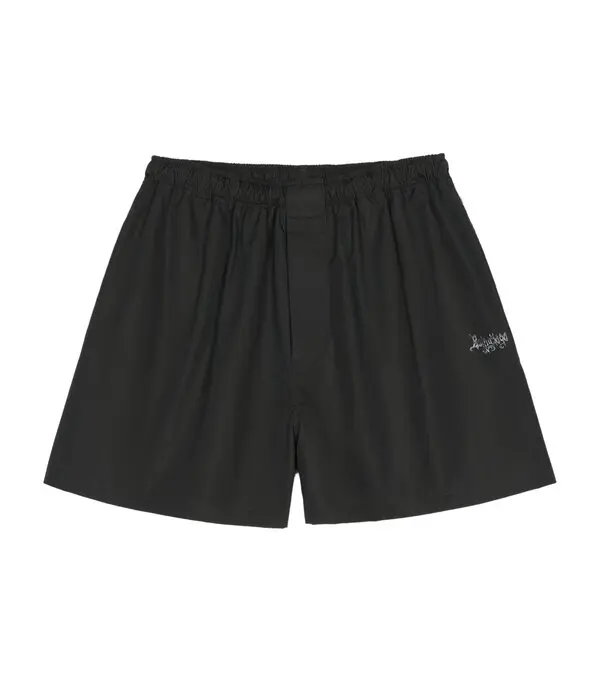 Balenciaga Cotton Logo Boxer Shorts - Black