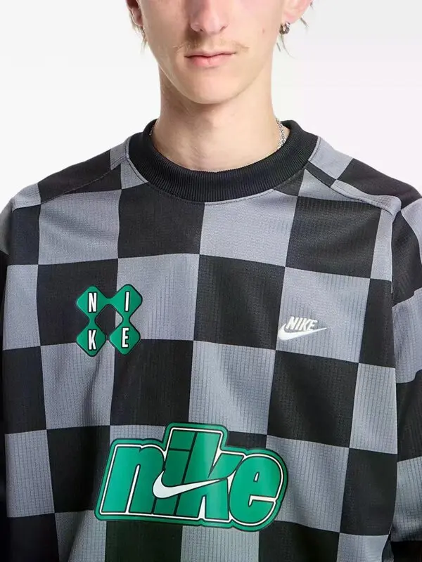 Nike Checkered Logo Print Long Sleeve T-shirt