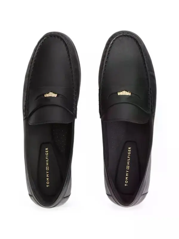 Tommy Hilfiger Monogram Logo-plaque Leather Penny Loafers