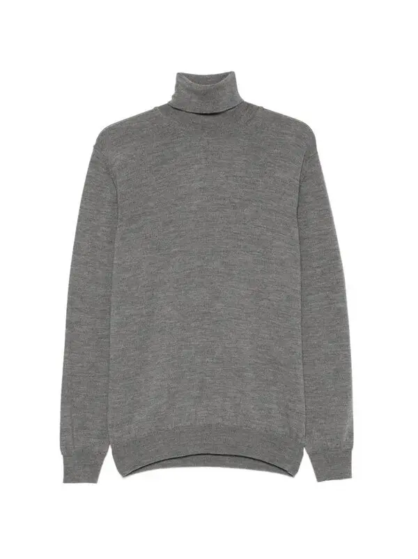 SERGIO MORETTI FIRENZE Turtleneck Sweater With Ribbed Cuffs And Hem - Grey