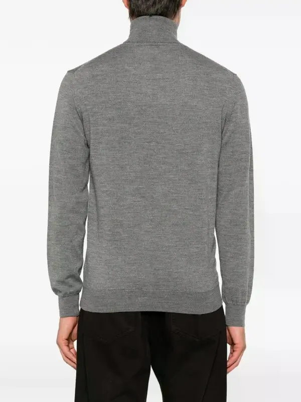 SERGIO MORETTI FIRENZE Turtleneck Sweater With Ribbed Cuffs And Hem - Grey