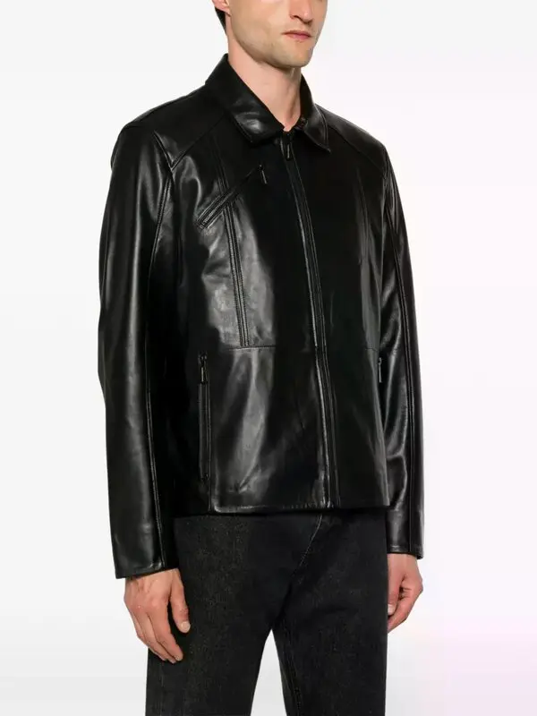 SERGIO MORETTI FIRENZE Zip-up Leather Jacket