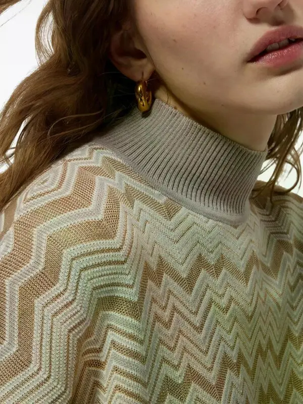 Missoni Zigzag Knit High Neck Sweater