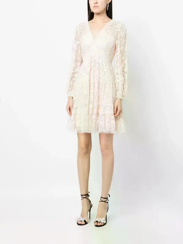NEEDLE & THREAD Embroidered Floral-lace Detail Dress