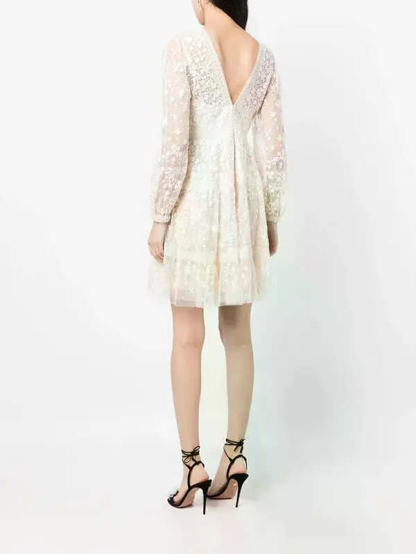 NEEDLE & THREAD Embroidered Floral-lace Detail Dress