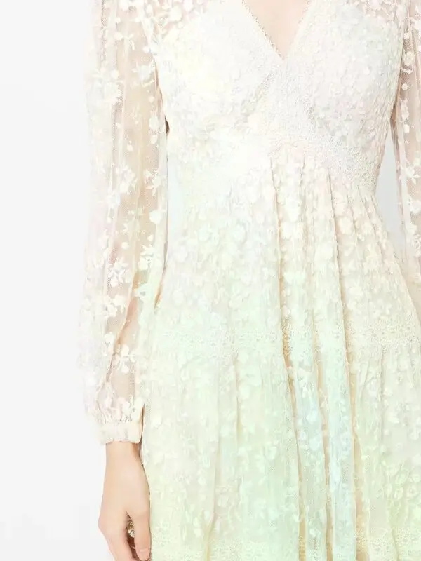 NEEDLE & THREAD Embroidered Floral-lace Detail Dress