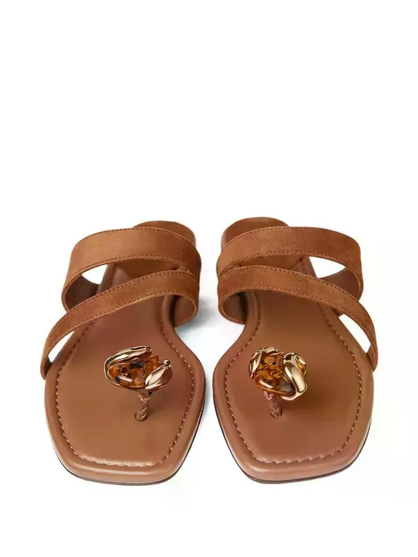 JIMMY CHOO Emeri Stone Flat Sandals