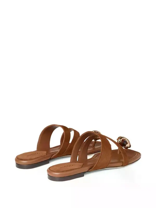 JIMMY CHOO Emeri Stone Flat Sandals