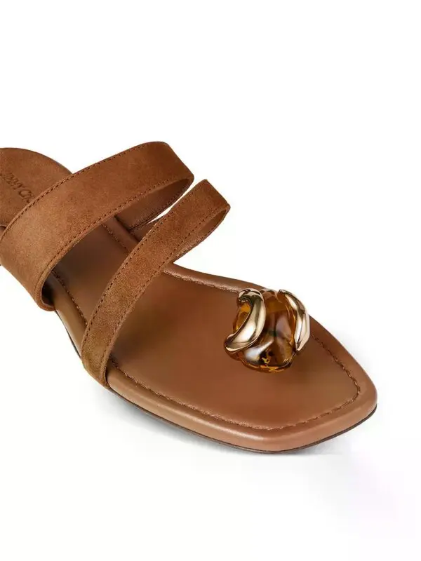 JIMMY CHOO Emeri Stone Flat Sandals