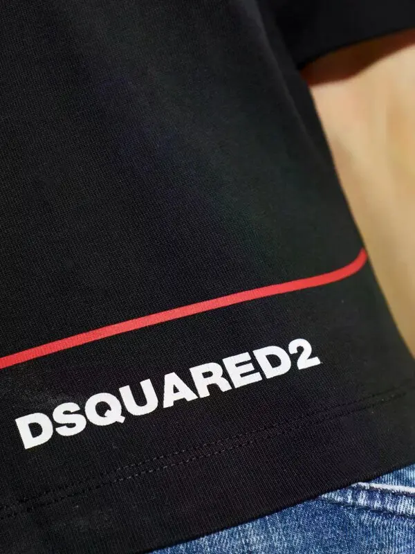 Dsquared2 Logo Print Short Sleeve T-shirt - Black