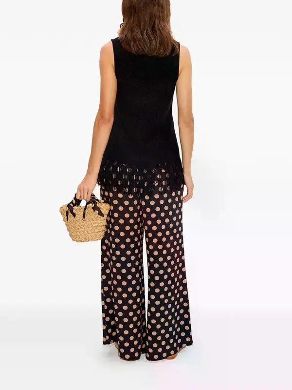 SIMONMILLER Nella Polka-dot Wide-leg Trousers - Black