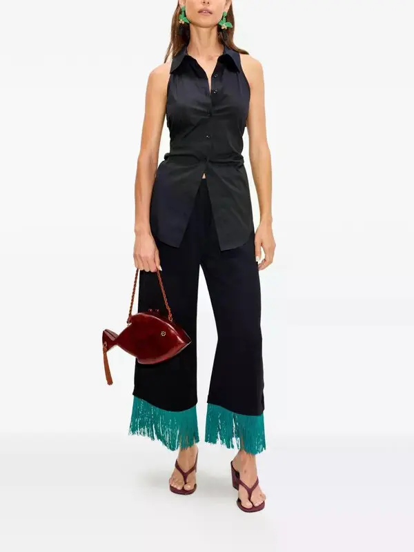 SIMONMILLER Nella Fringe-trim Wide-leg Trousers