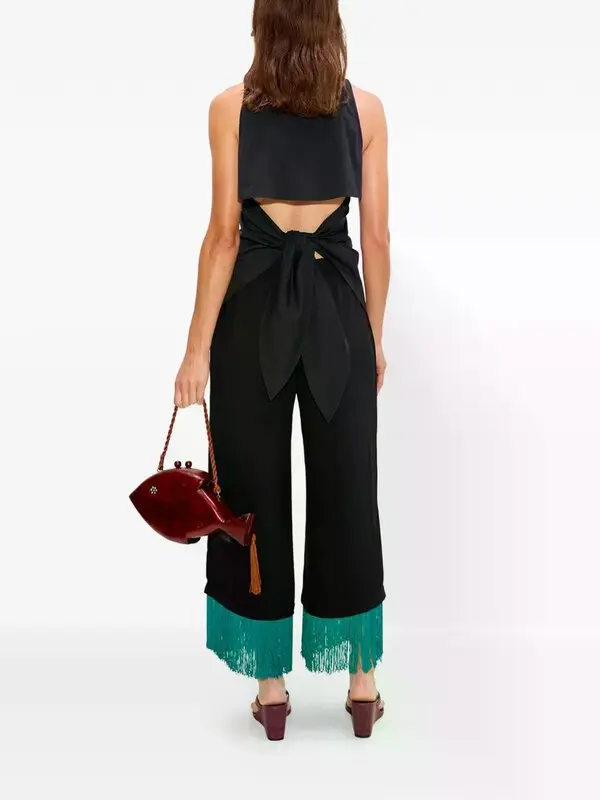 SIMONMILLER Nella Fringe-trim Wide-leg Trousers