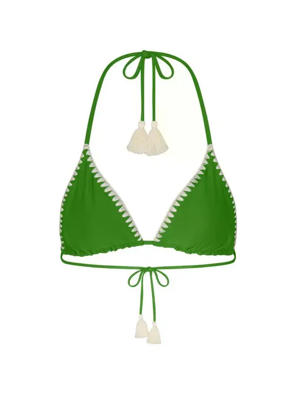 SIMONMILLER Embroidered Bikini Top - Green