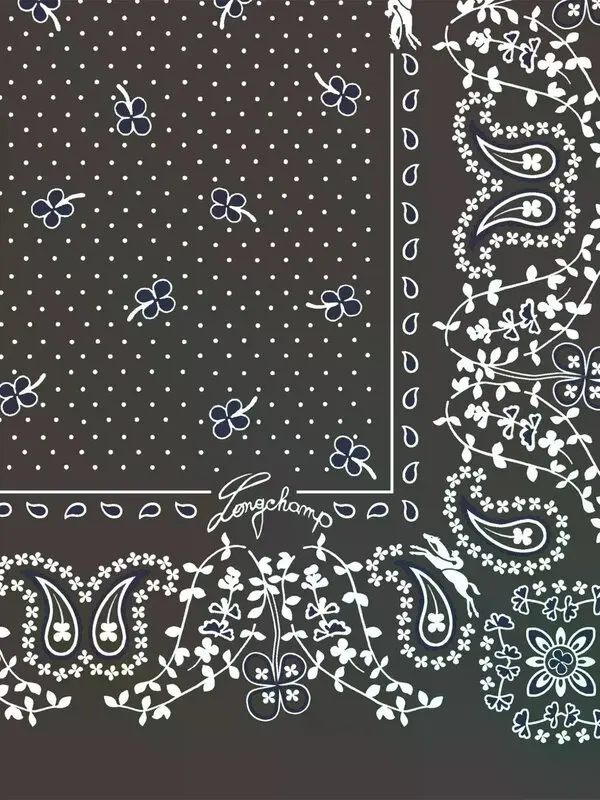 Longchamp French Bandana Silk Scarf 50
