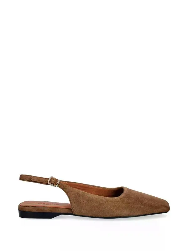 VAGABOND SHOEMAKERS Delia Square-toe Slingback Ballet Flats - Brown