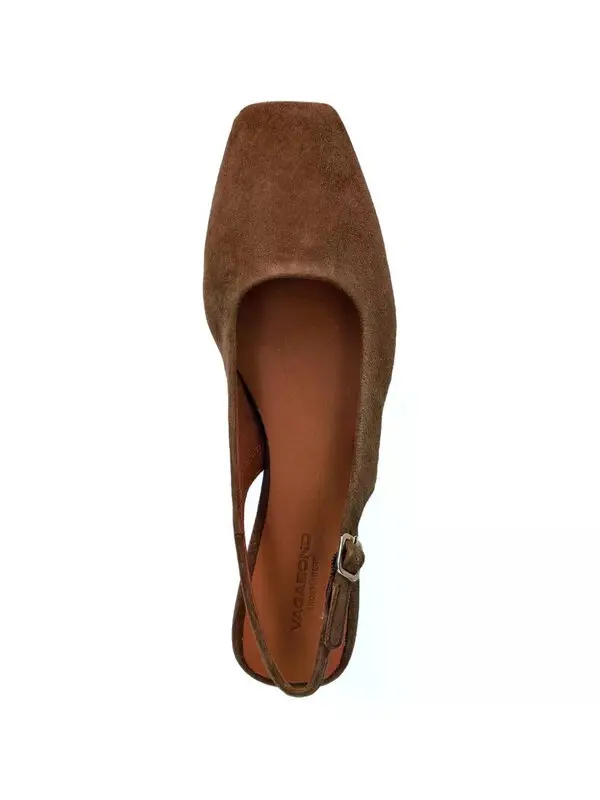 VAGABOND SHOEMAKERS Delia Square-toe Slingback Ballet Flats - Brown