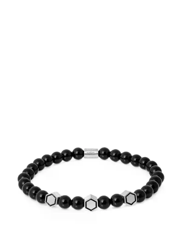 Tateossian Tone Beaded Bracelet With Hexagonal Details - Silver