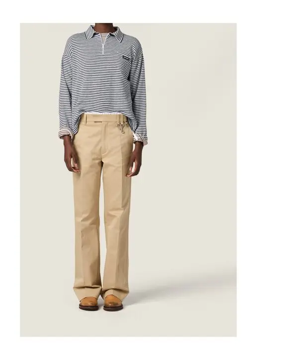 Miu Miu Striped Cotton, Cashmere, And Silk Polo Shirt