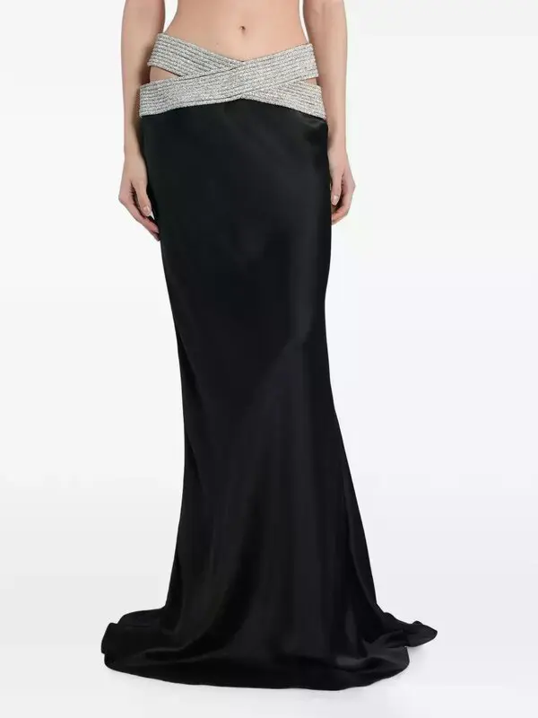 NUE Crystal-embellished Cut-out Skirt