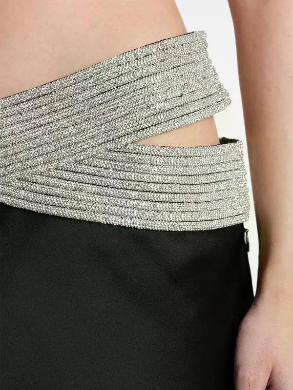 NUE Crystal-embellished Cut-out Skirt