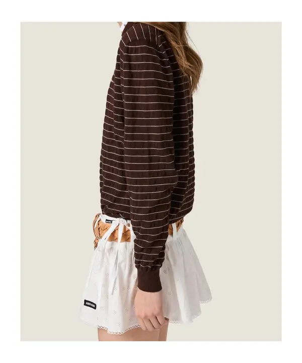 Miu Miu Striped V-neck Knitwear