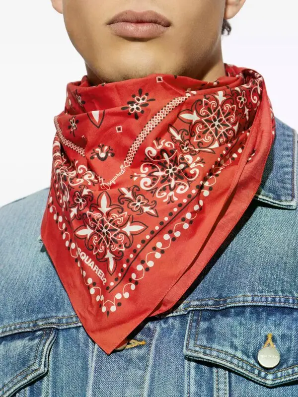 Dsquared2 Paisley-print Cotton Bandana Scarf