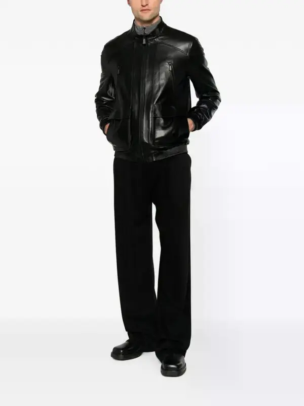 SERGIO MORETTI FIRENZE Zip-up Leather Jacket