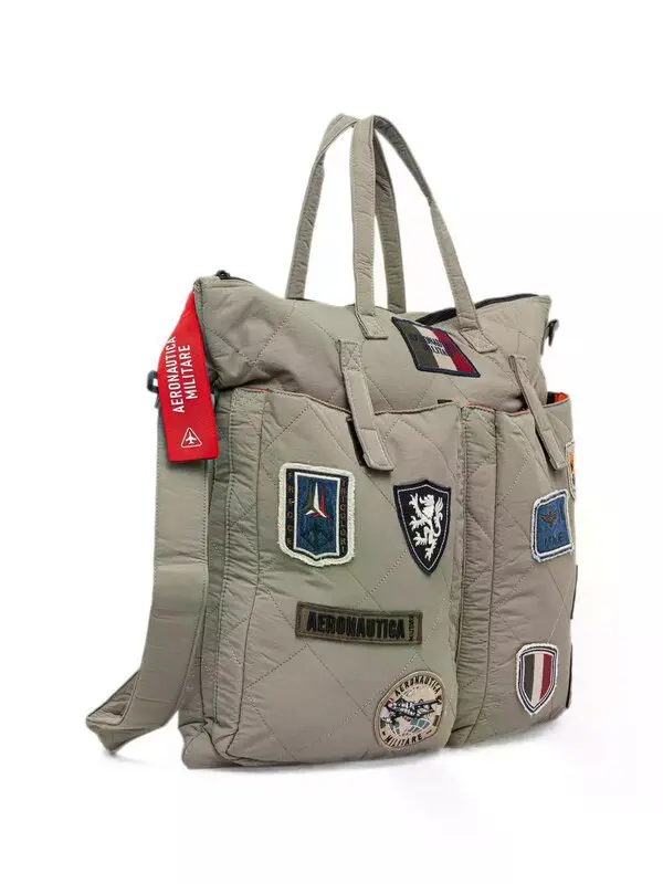 AERONAUTICA MILITARE Quilted Tote Bag With Patch Detail