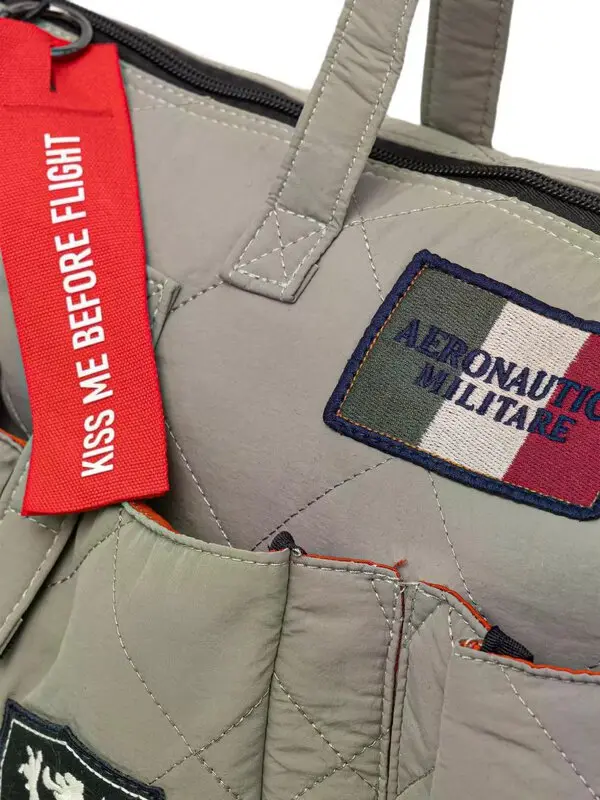 AERONAUTICA MILITARE Quilted Tote Bag With Patch Detail
