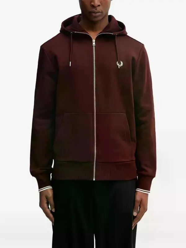 Fred Perry Logo Embroidered Zip-up Hoodie