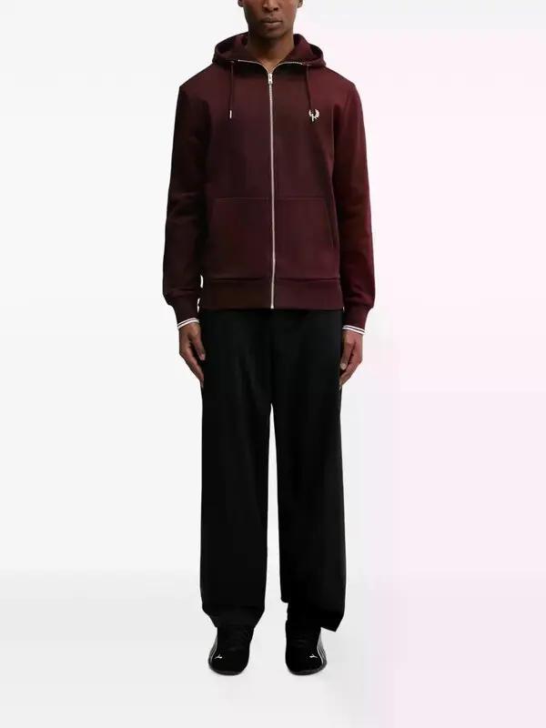 Fred Perry Logo Embroidered Zip-up Hoodie
