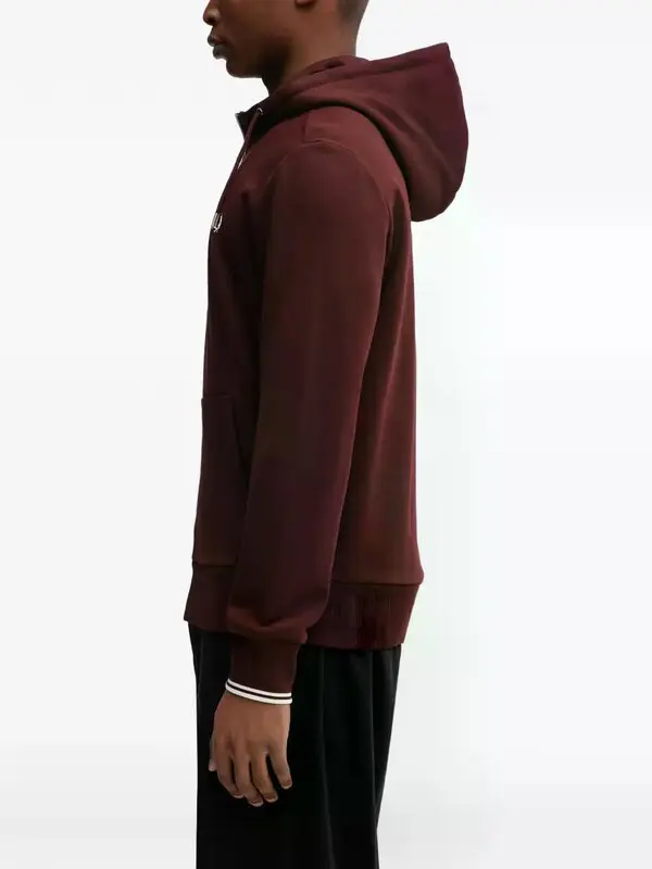 Fred Perry Logo Embroidered Zip-up Hoodie