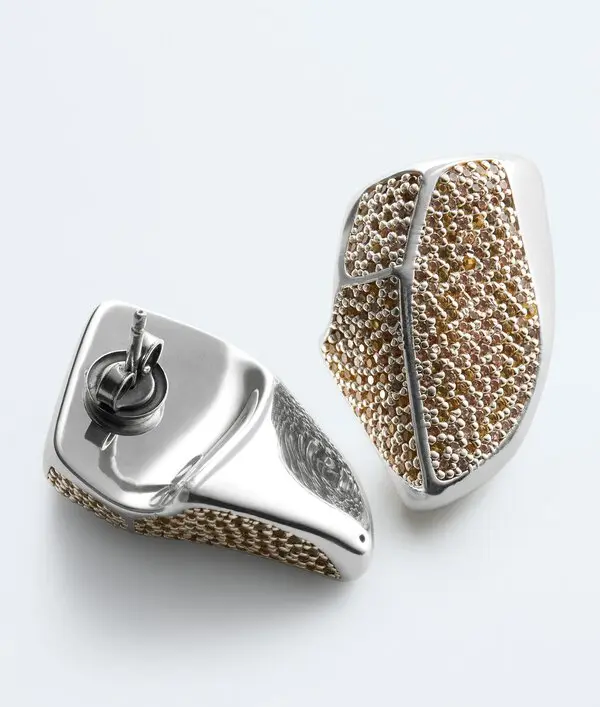 Bottega Veneta Small Prisma Earrings With Studded Detail