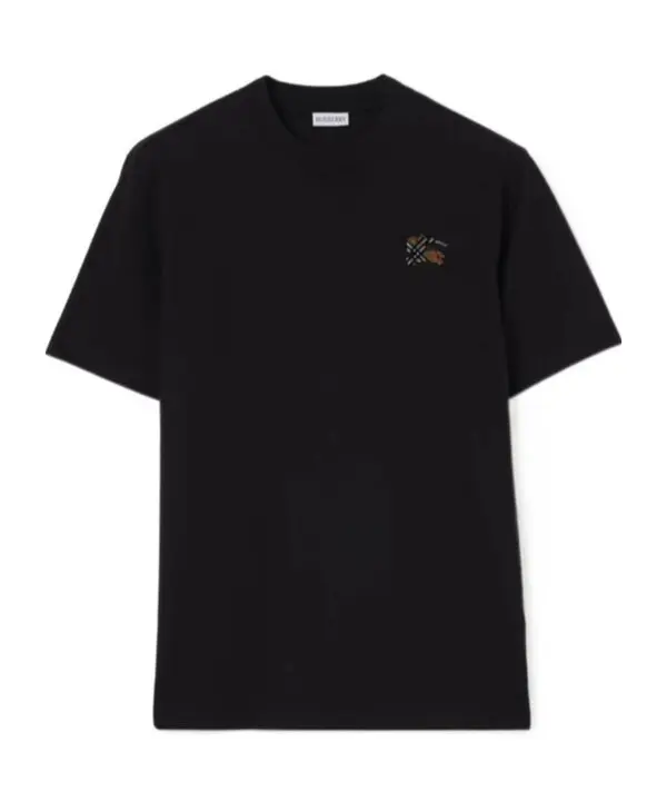 Burberry Knight Cotton T-shirt - Black