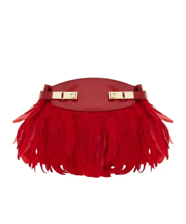 FERRAGAMO Hug Soft Feather-trim Crossbody Bag