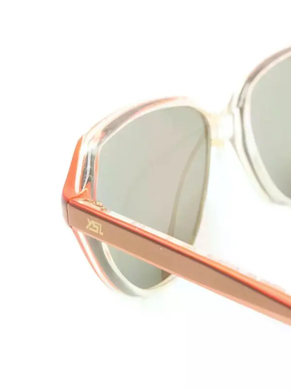 Saint Laurent Logo Round Frame Sunglasses