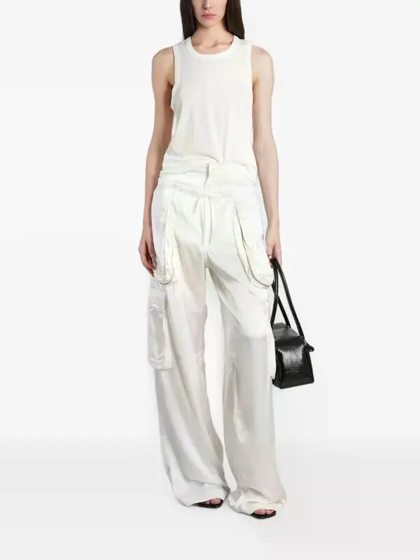 B1ARCHIVE Beige Satin Cargo Pants With Drawstring Waist