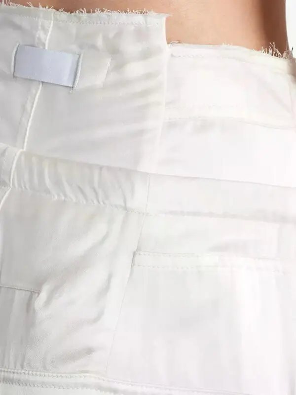 B1ARCHIVE Beige Satin Cargo Pants With Drawstring Waist